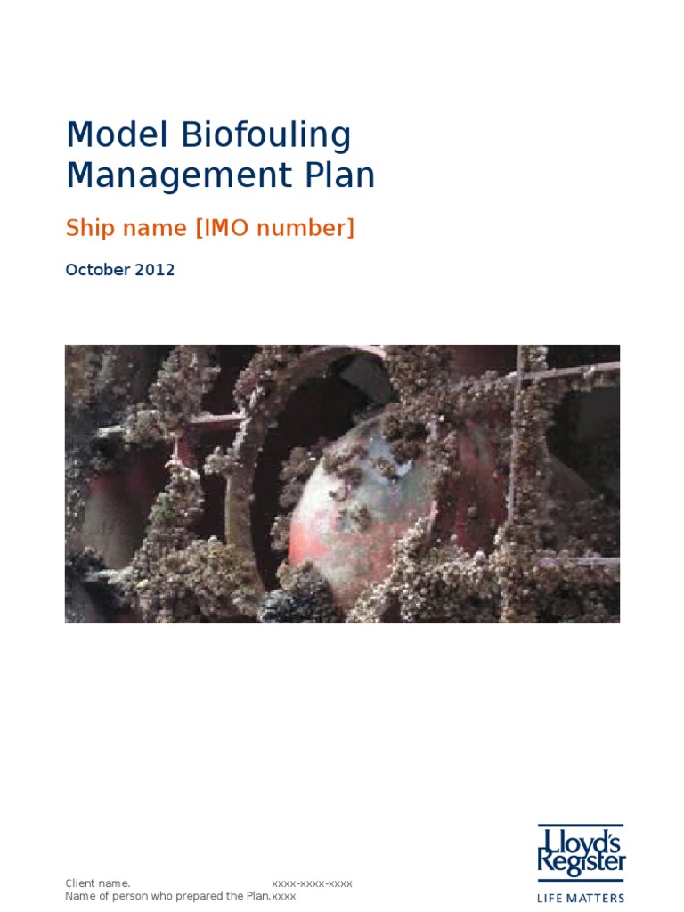 Model Biofouling Management Plan Oct 2012_tcm155-241770 | Ships ...