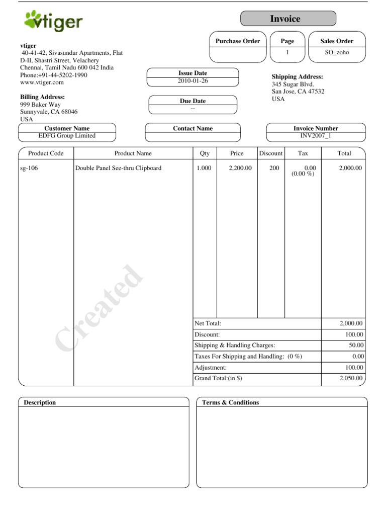 Sales Invoice for EDFG Group Limited | PDF