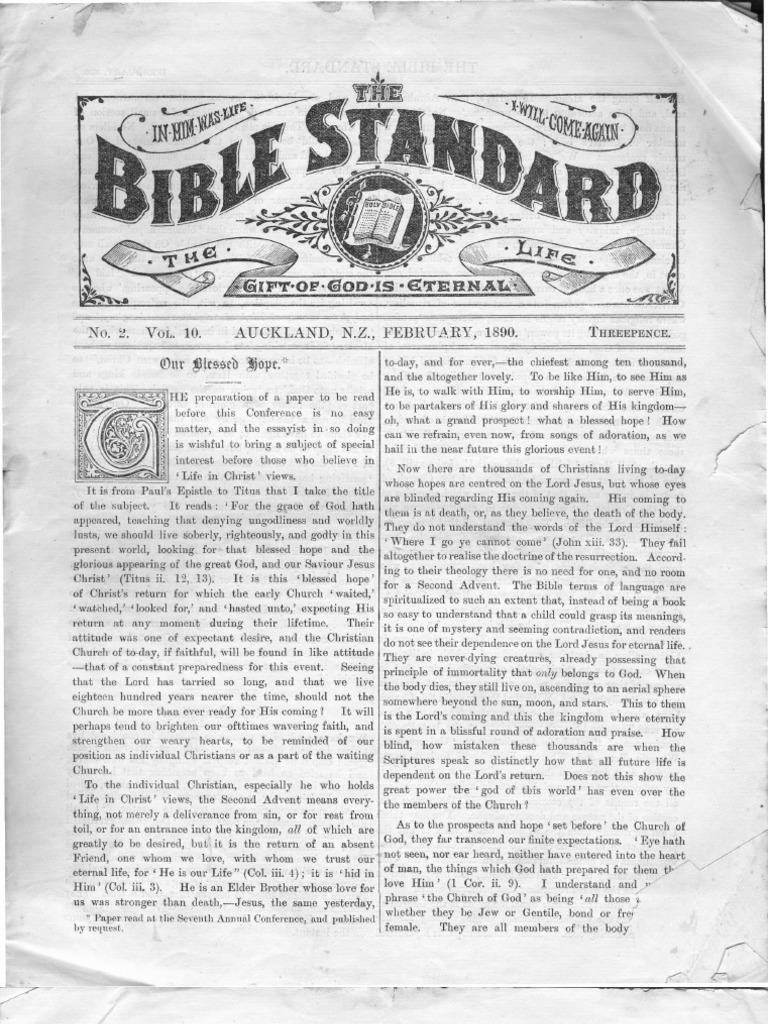 Bible Standard February 1890 | PDF | Eternal Life (Christianity) | Paul ...