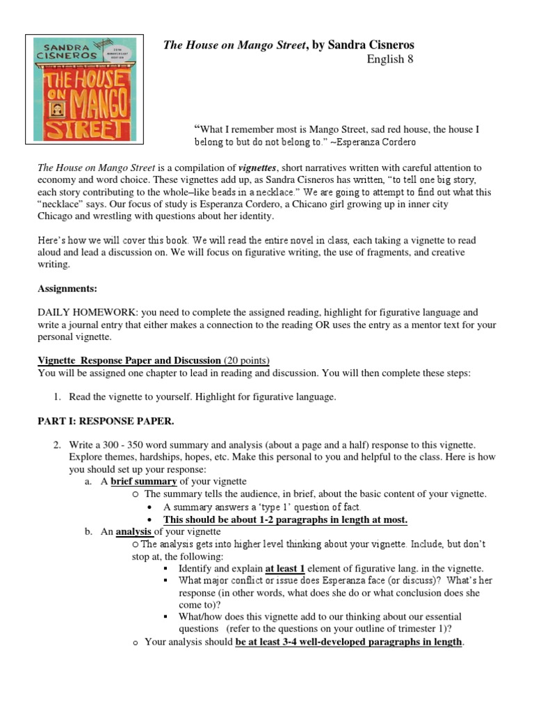 House On Mango Street Unit and Reading Schedule | PDF