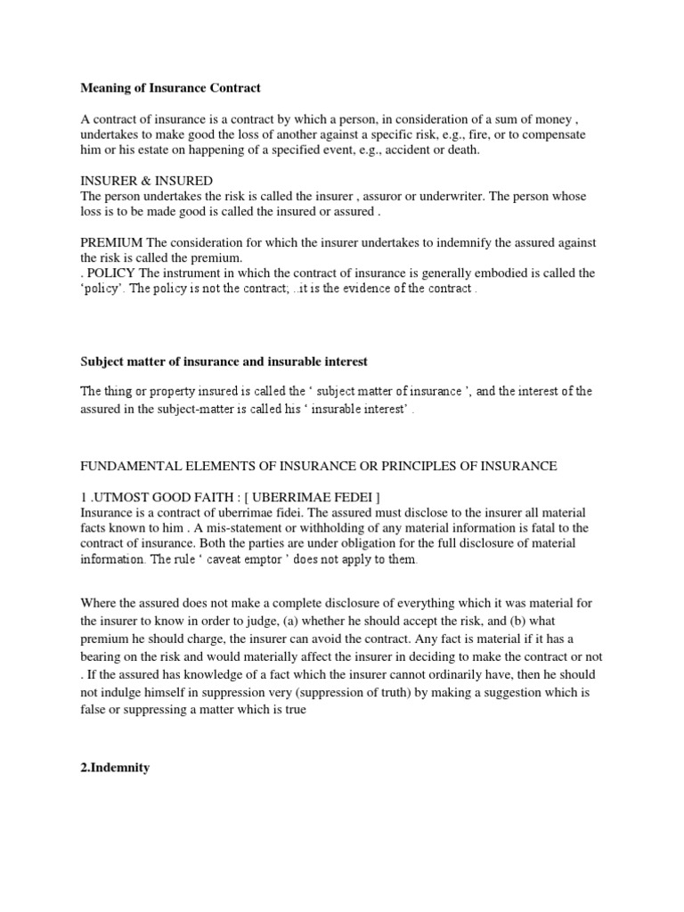 Principle of Insurance | Download Free PDF | Insurance | Subrogation