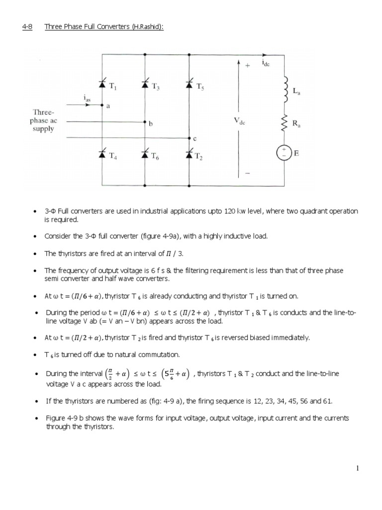 3-Phase Full Wave Converter Drives | Direct Current | Rectifier
