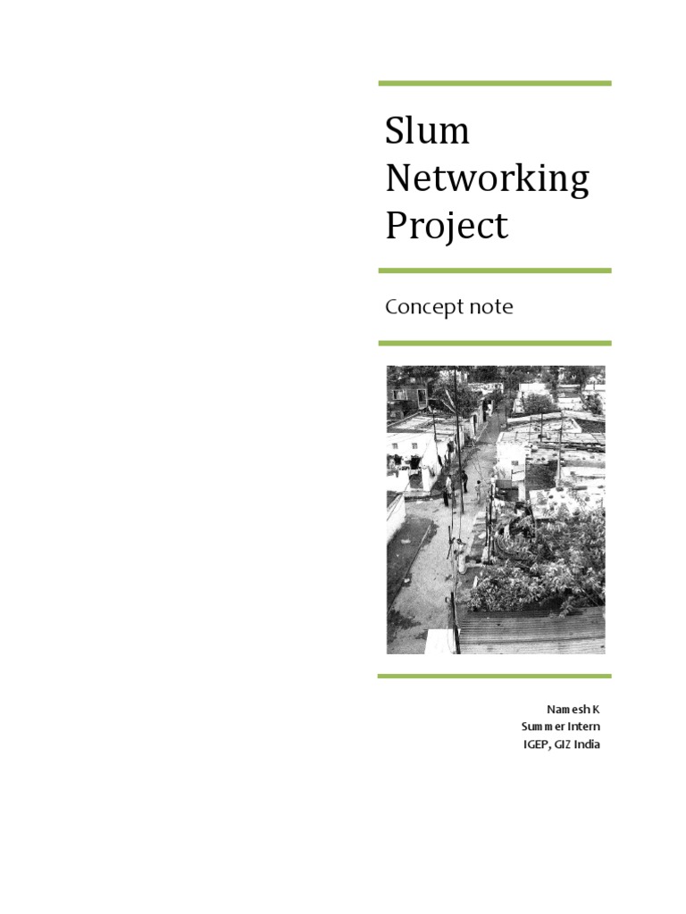 slum networking note | Slum | Slum Upgrading