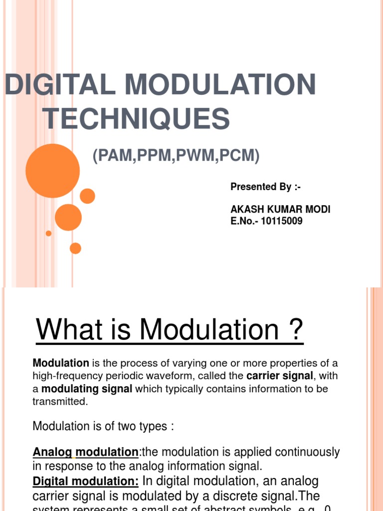 Digital Modulation Techniques | PDF | Digital Signal | Modulation