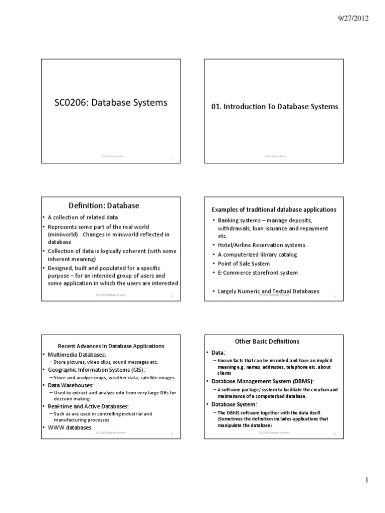 SC0206: Database Systems | PDF | Databases | Conceptual Model