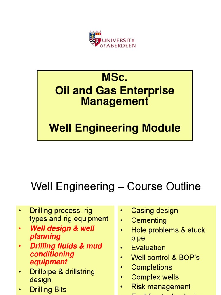 Well Engineering, Well Design and Drilling Fluids | PDF | Pressure ...