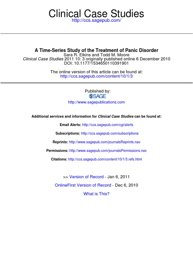 A Time-Series Study of The Treatment of Panic Disorder | PDF | Panic ...