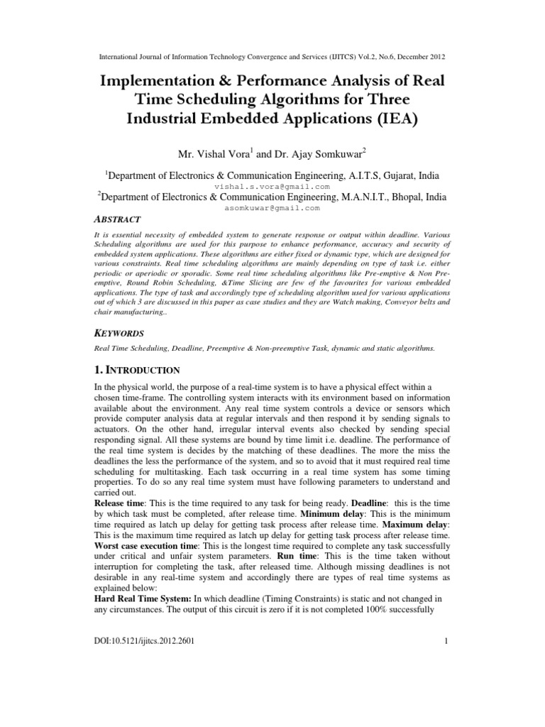 Implementation & Performance Analysis of Real Time Scheduling ...