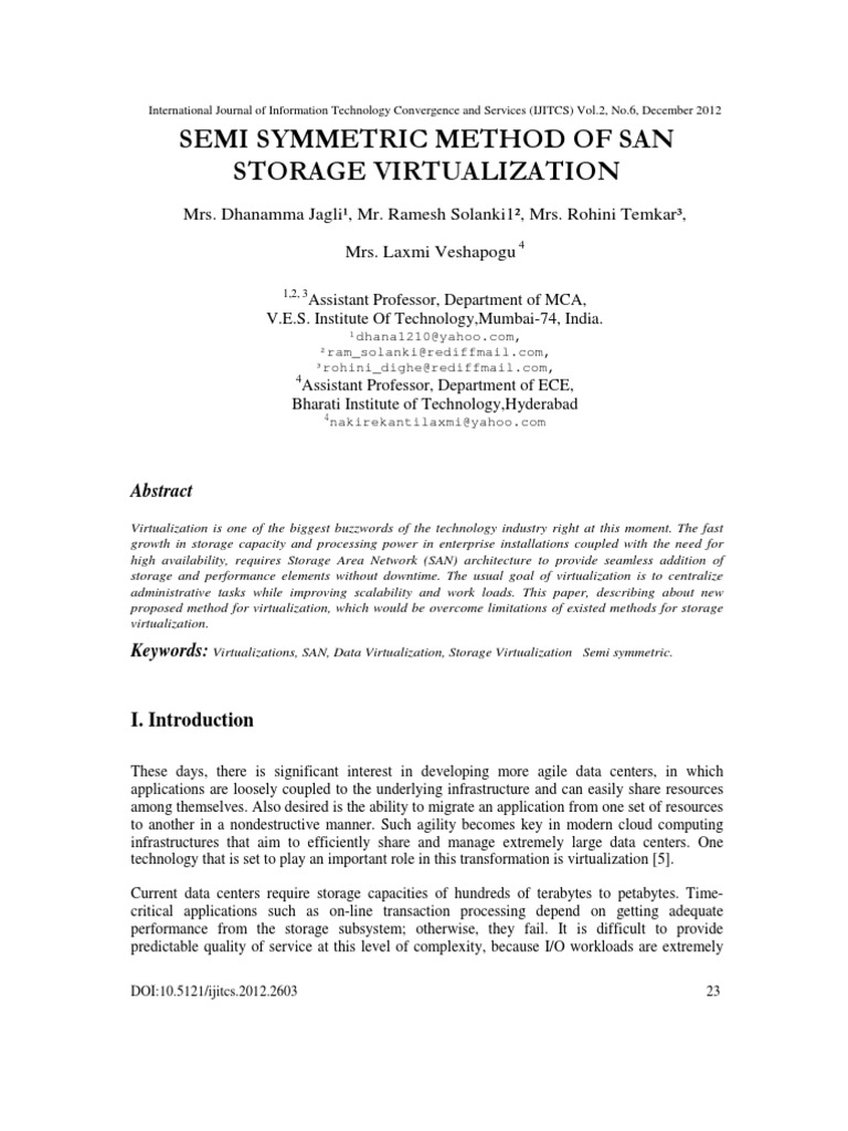 Semi Symmetric Method of San Storage Virtualization | PDF | Computer ...