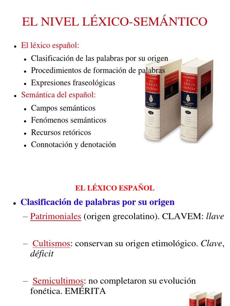 EL NIVEL LÉXICO-SEMÁNTICO | Palabra | Lengua española