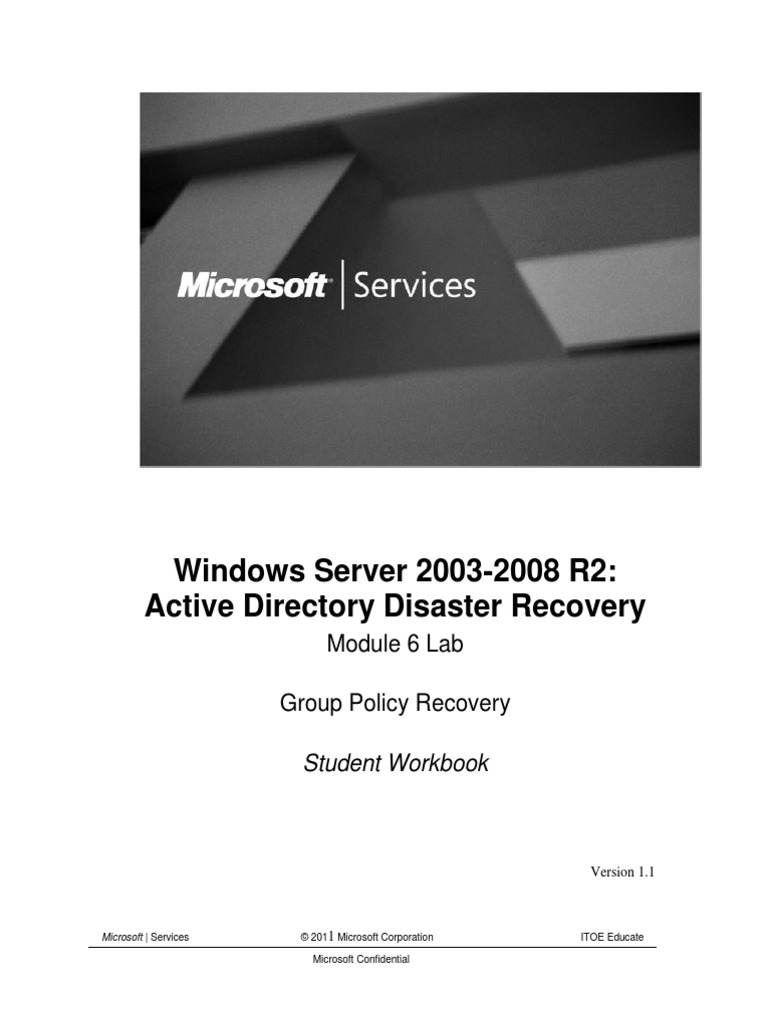 Active Directory Disaster Recovery - GPO Restore | PDF | Group Policy ...