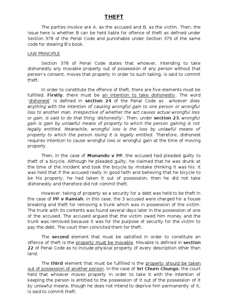 Theft | PDF | Theft | Common Law