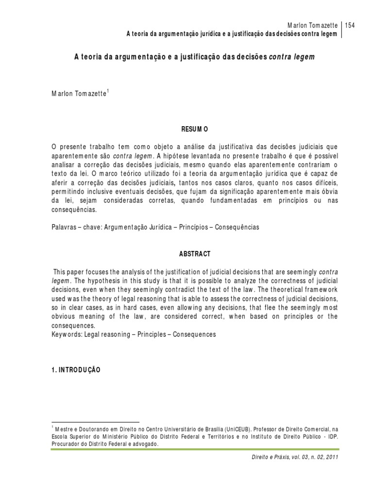 Argumentação Contra Legem | PDF | Teoria da Argumentação | Legislação