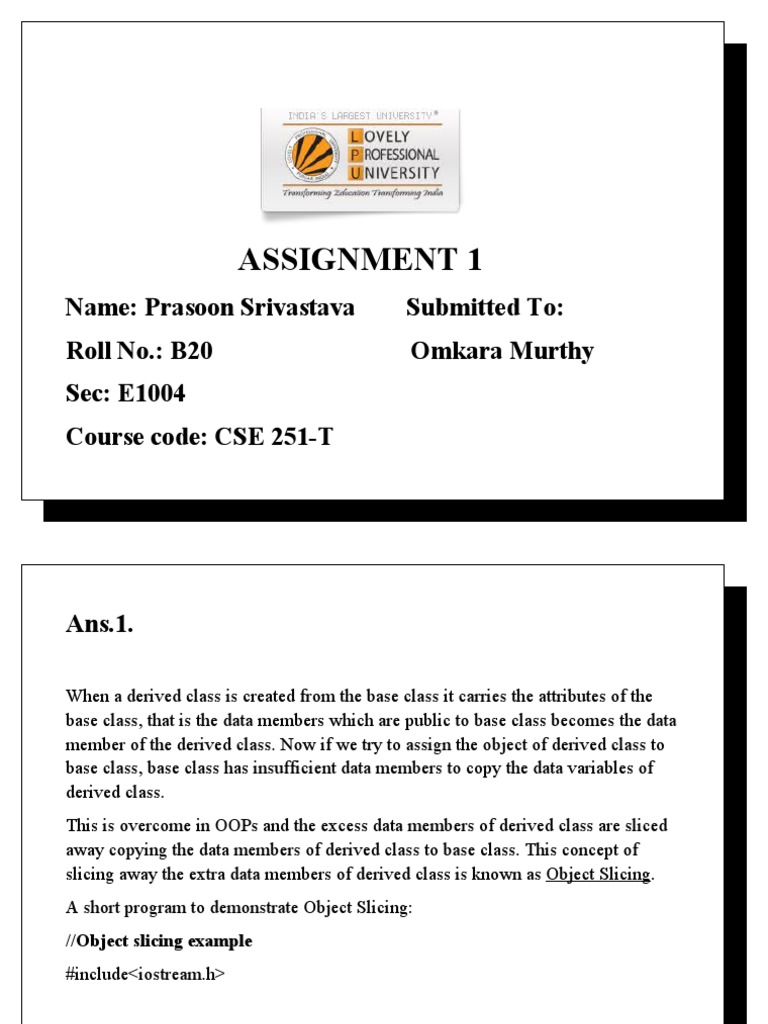 Assignment Cse 251 T Pdf Pointer Computer Programming Variable 3653
