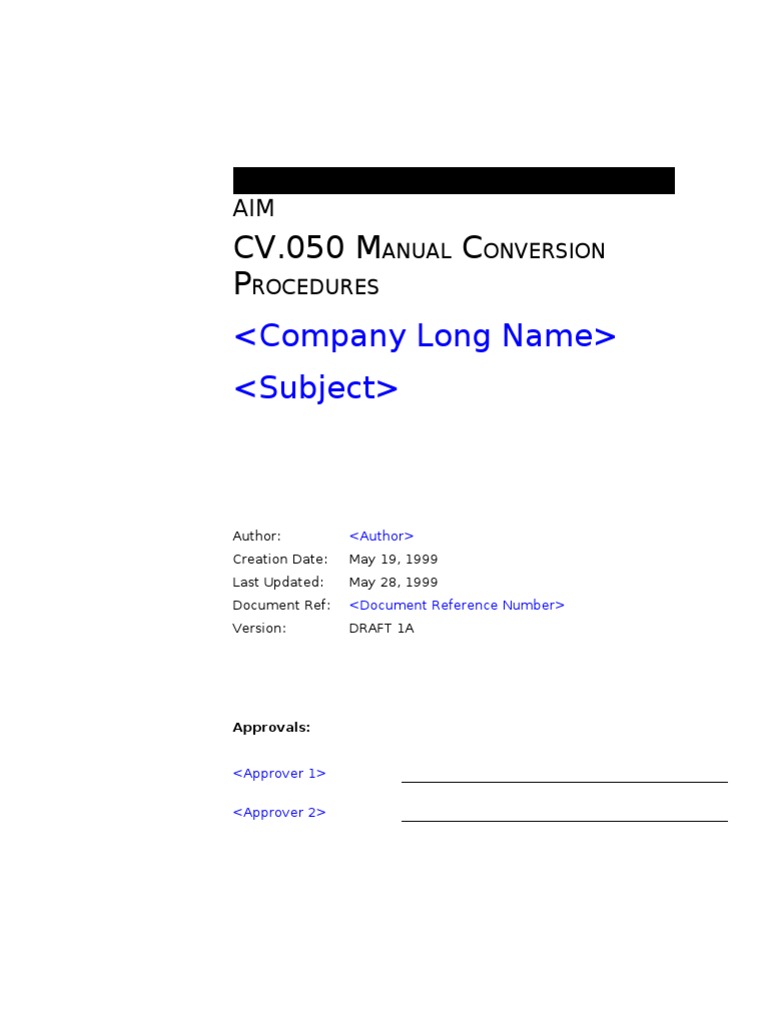 CV050 Manual Conversion Procedures | PDF | C (Programming Language ...