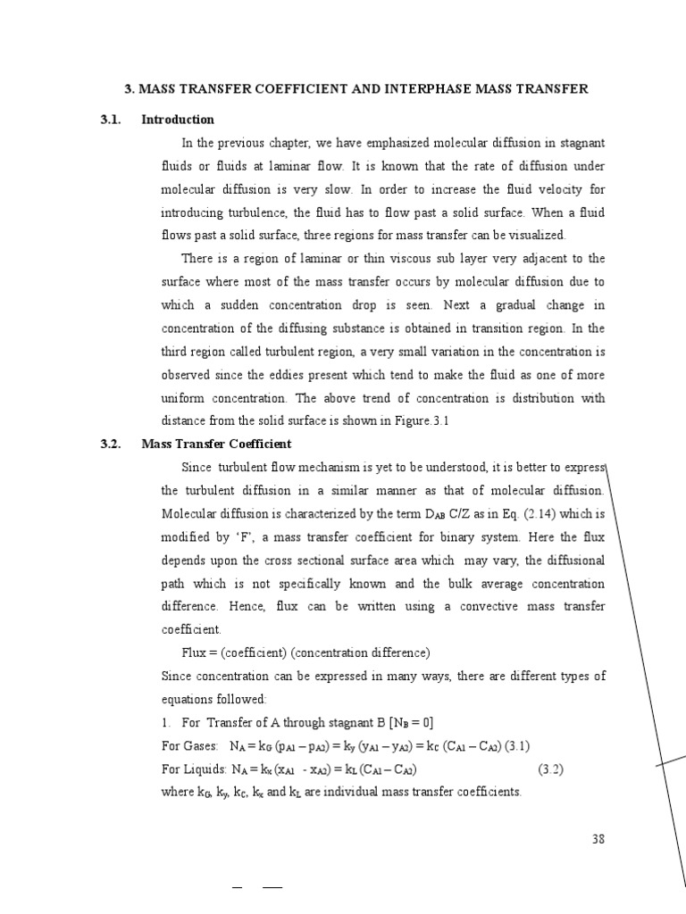 Mass Transfer Part | PDF | Boundary Layer | Diffusion