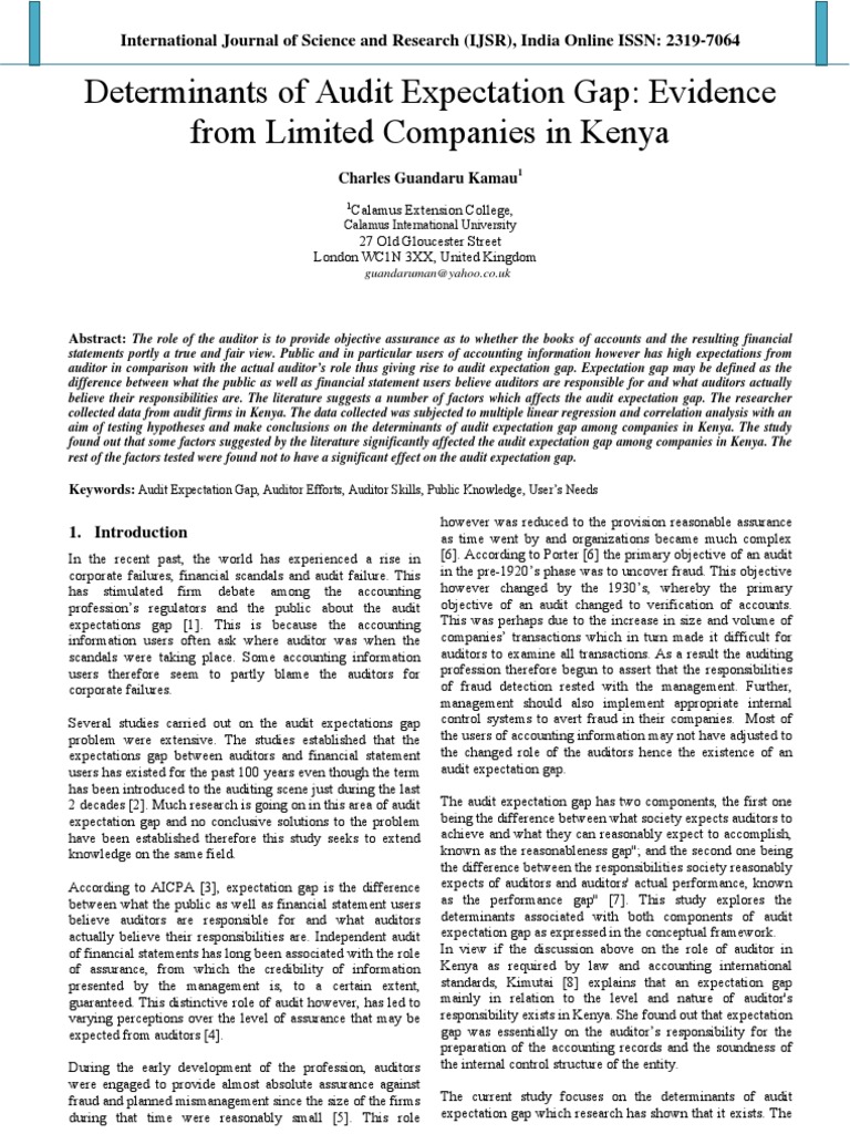 Audit Expectaion Gap | PDF | Financial Audit | Audit