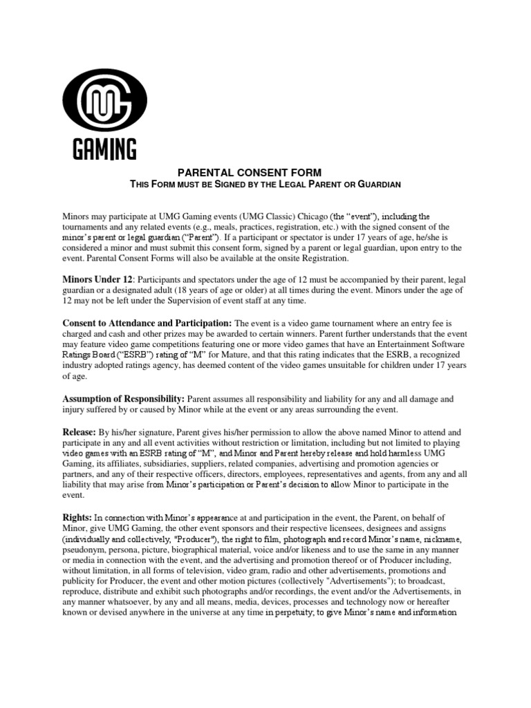 Parental Consent Form | PDF | Consent | Video Games