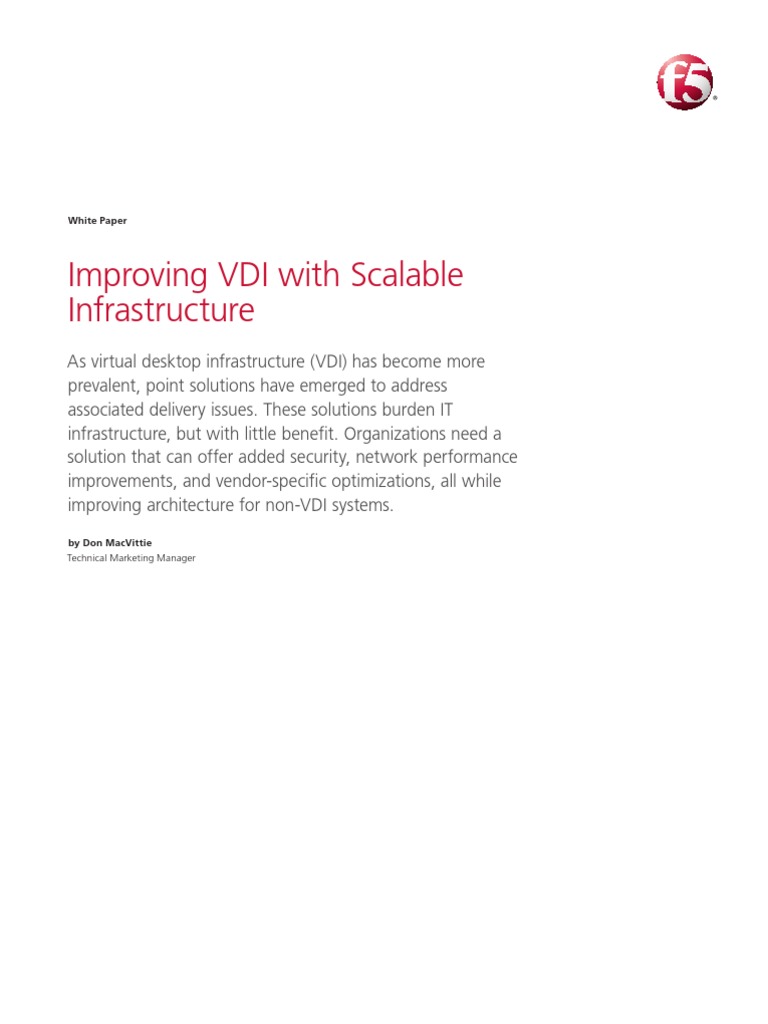 Vdi Architecture WP | PDF | Desktop Virtualization | Virtualization