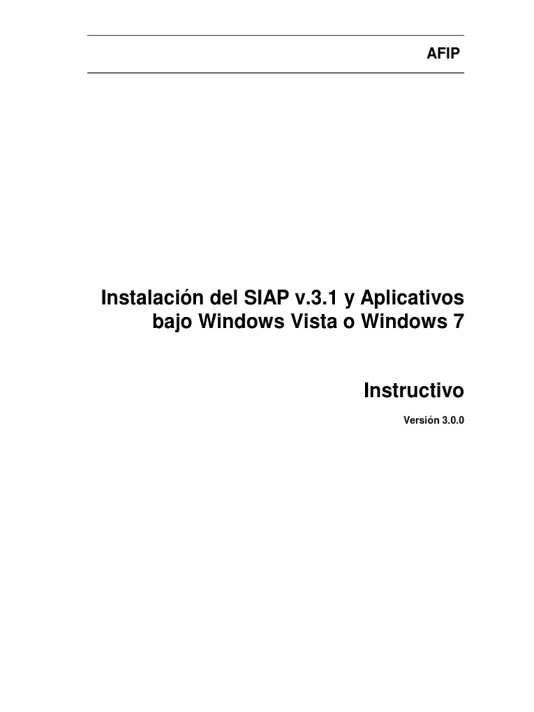 Instructivo AFIP para Instalar Siap en Windows Vista o Seven | PDF ...
