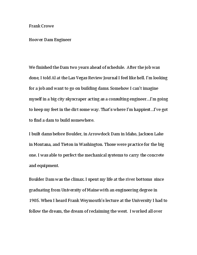Frank Crowe Expanded | PDF | Hoover Dam | Dam