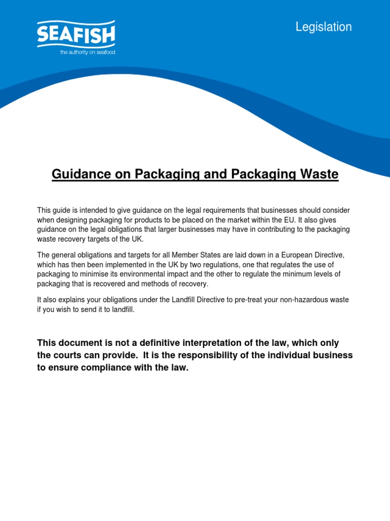 Guidance on Meeting Packaging and Packaging Waste Legislation in the EU ...