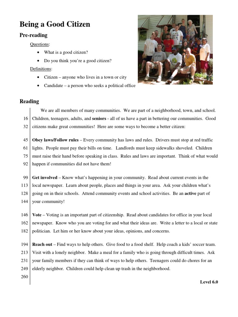 Ways to Be a Good Citizen | PDF | Social Science | Lifestyle