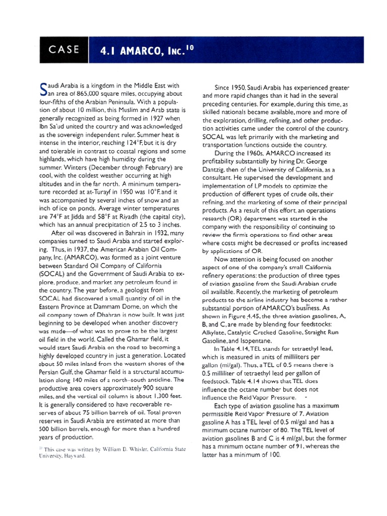 Amarco, Inc. Linear Programming Case | PDF