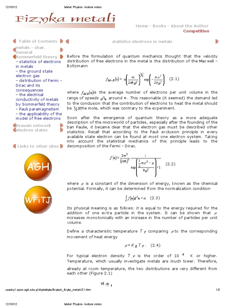 Metal Physics - Lecture Notes7 | PDF