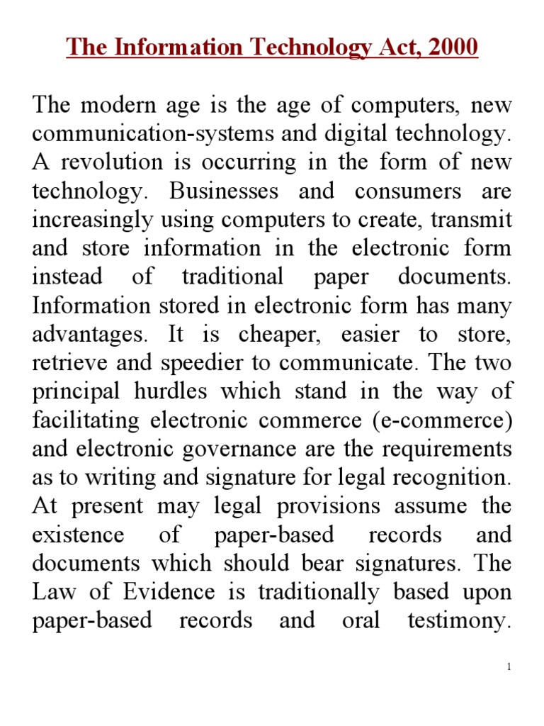 Information Technology Act | PDF | Public Key Cryptography ...