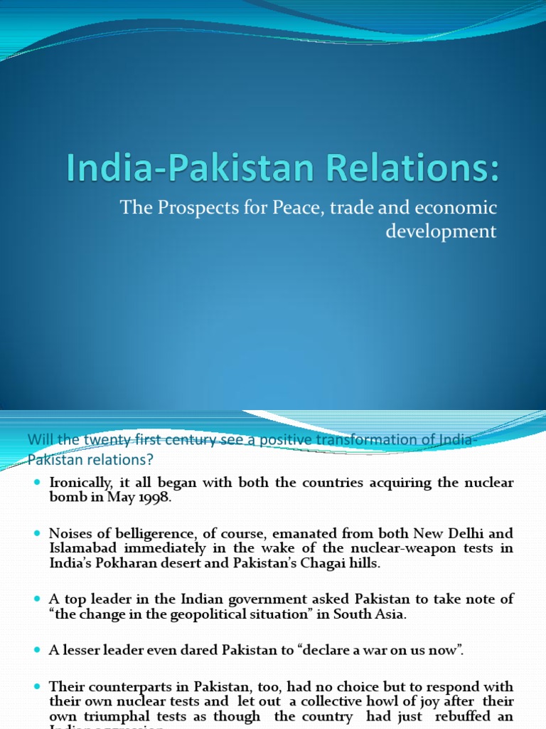 India Pakistan Relations | Pakistan | Most Favoured Nation