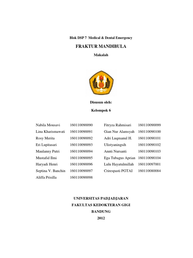 Fraktur Mandibula: Etiologi dan Perawatan | PDF | Sains & Matematika