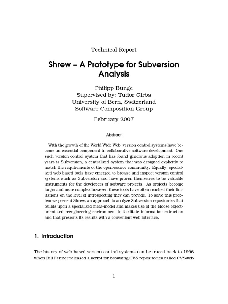 Shrew - A Prototype For Subversion Analysis | PDF | Application ...
