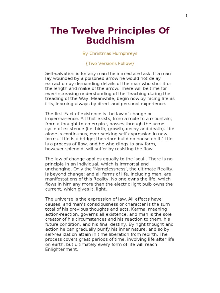 The Twelve Principles of Buddhism | Noble Eightfold Path | Gautama Buddha
