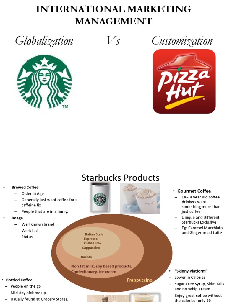 International Marketing, Globalization Vs Customization | PDF | Starbucks | Distribution (Business)