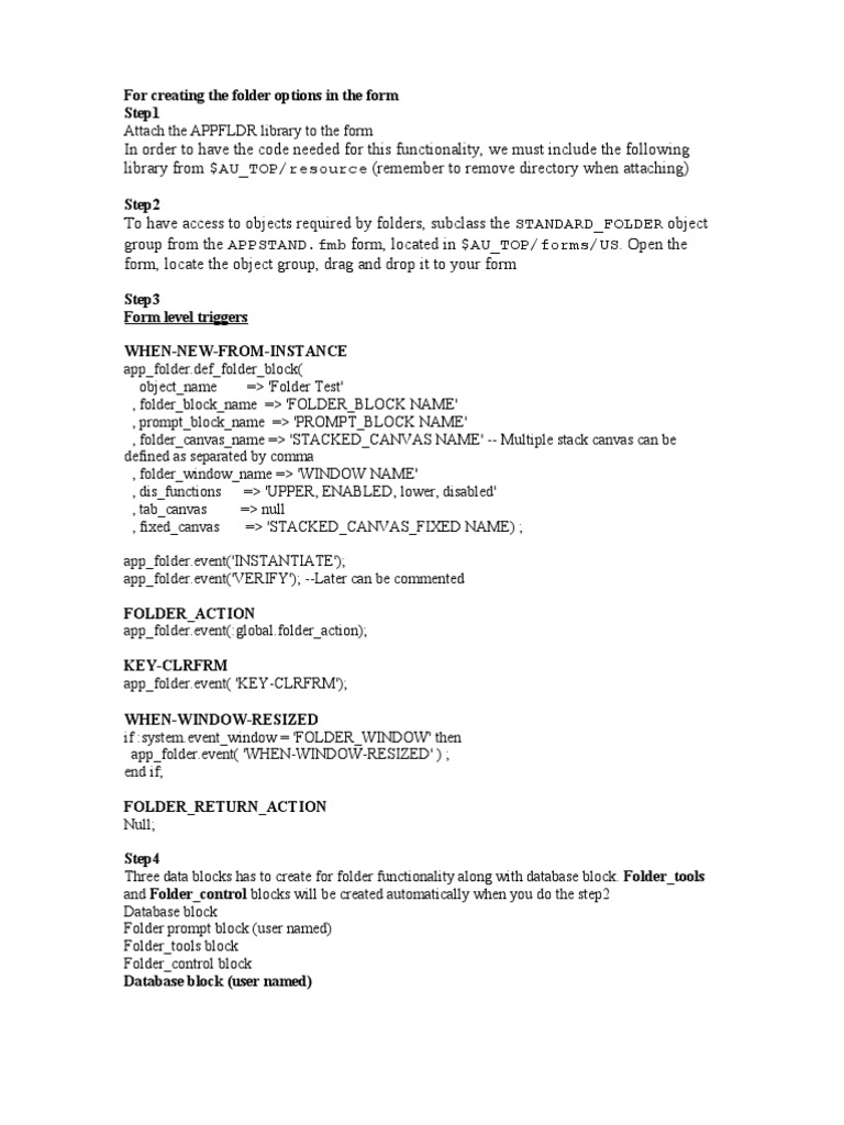 Form Folder Steps | PDF | Library (Computing) | Databases