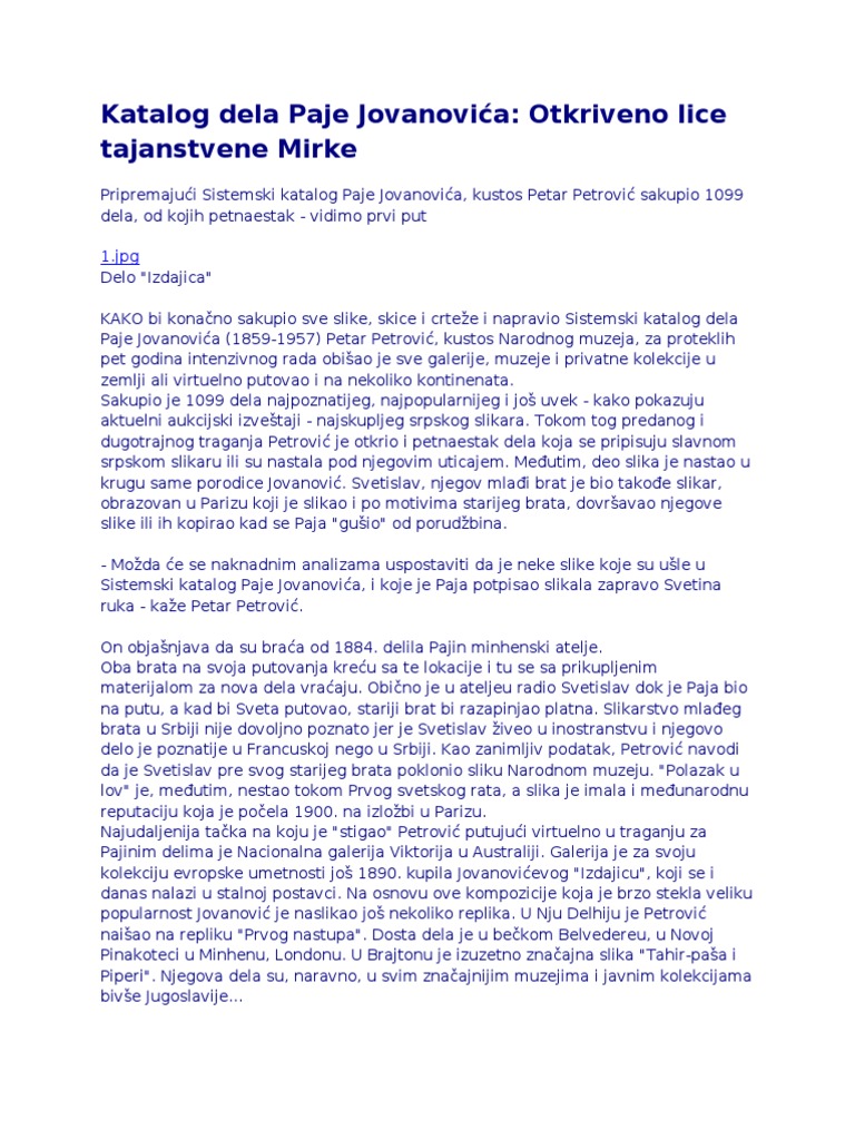 Paja Jovanovic | PDF