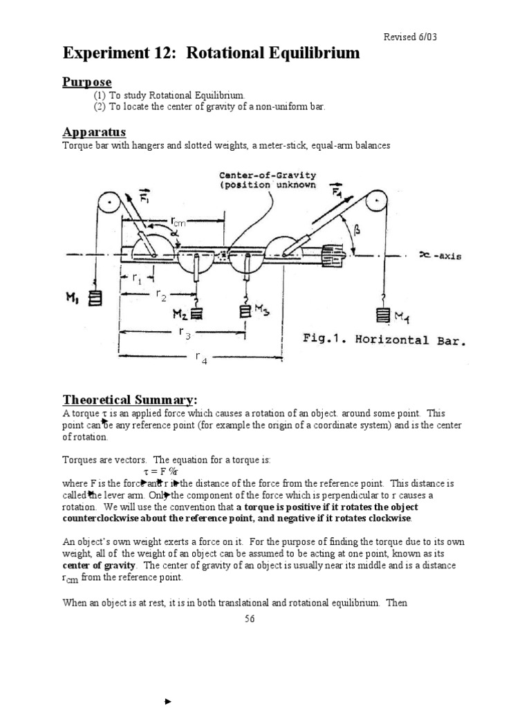 12 Rotational Equilibrium | PDF | Torque | Center Of Mass
