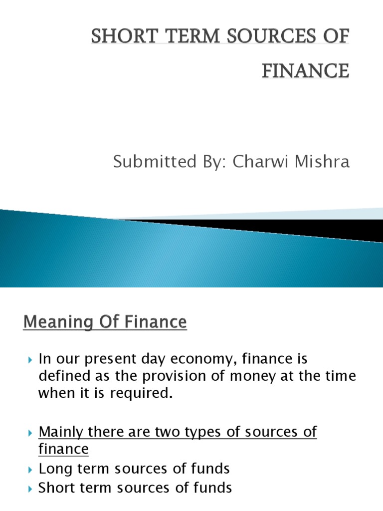 Types of Short-Term Finance Sources | PDF