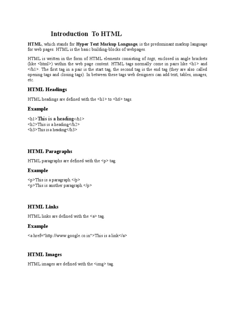 HTML File | Download Free PDF | Html Element | Html