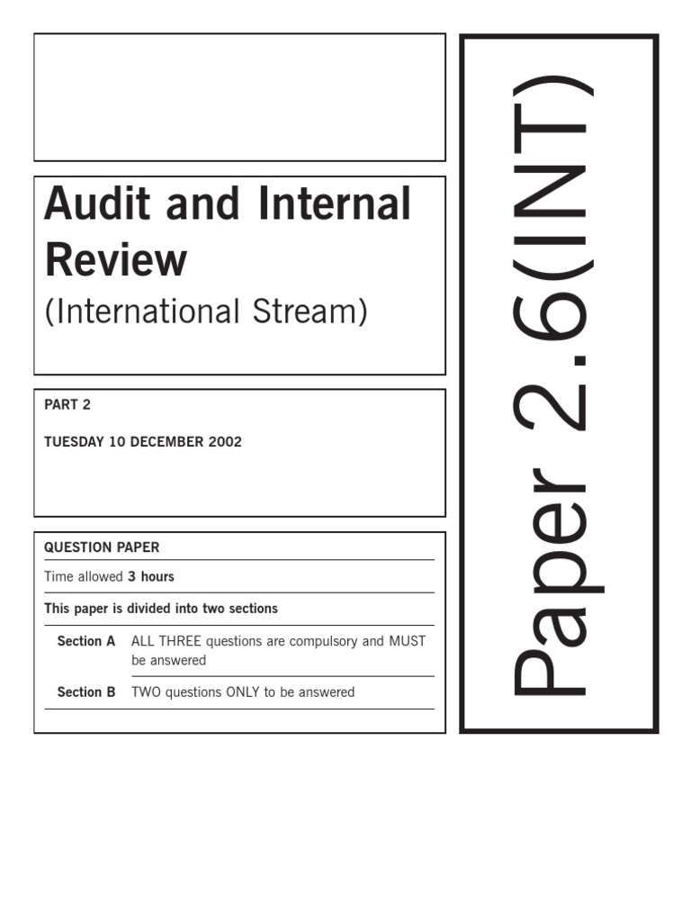 ACCA F8 Dec 2002 Exams Questions PDF | PDF