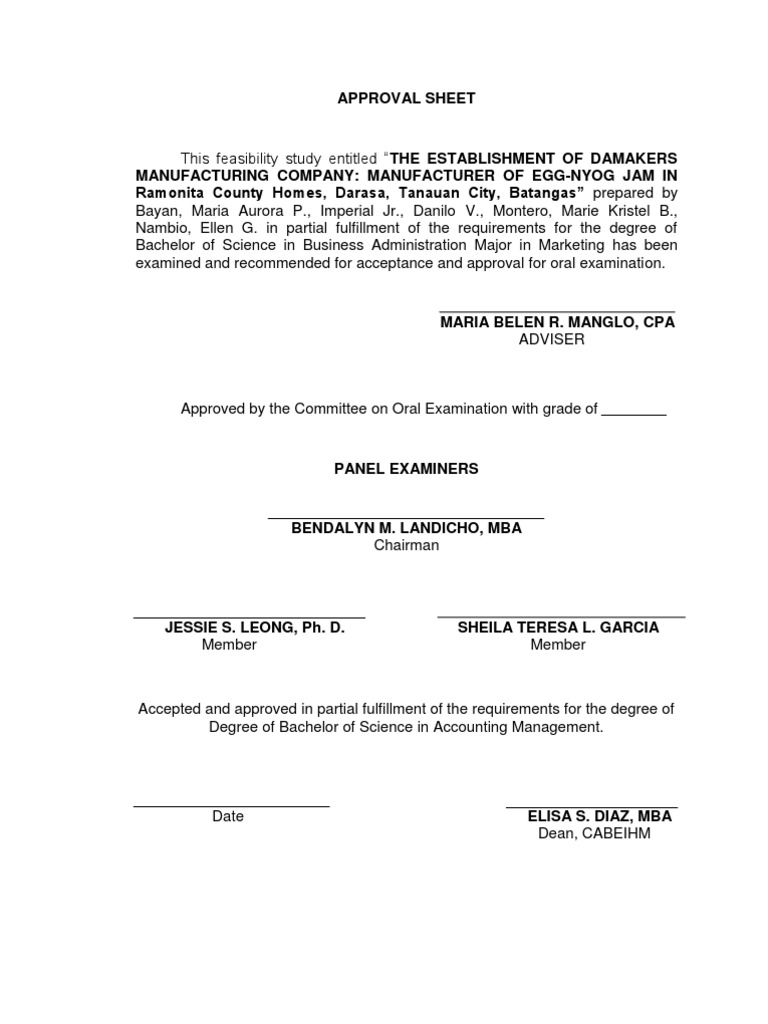 Approval Sheet | PDF | Business