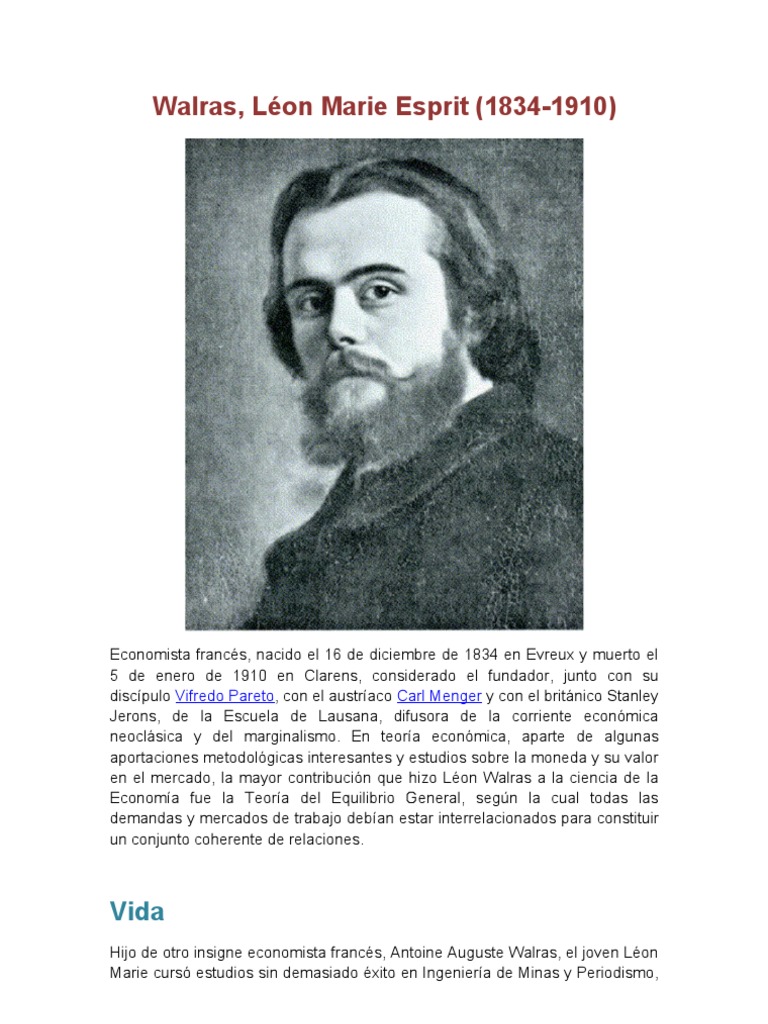Walras Leon | PDF | Precios | Capital (economía)