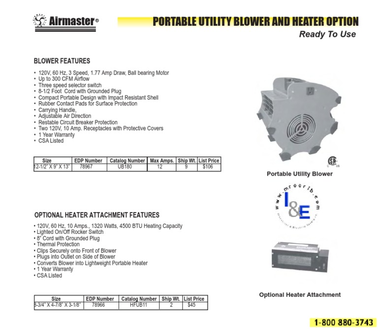 Portable Utility Blower with Heater Option | PDF