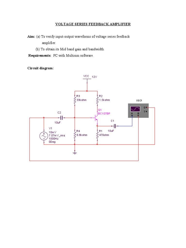 Voltage Series Feedback Amplifier | PDF | Amplifier | Bandwidth (Signal Processing)