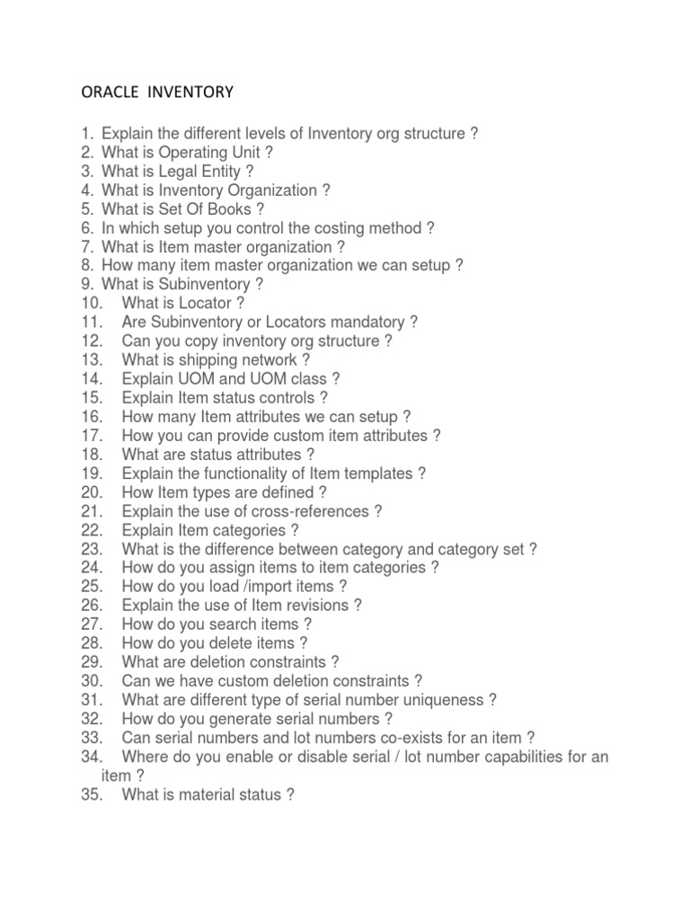 Oracle Inventory Iq | PDF | Inventory | Supply Chain Management