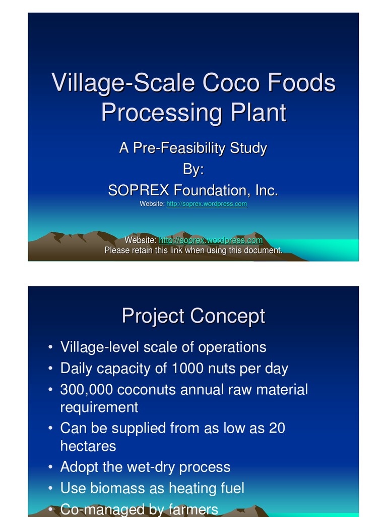 Coco Foods Processing Plant Pre-Feasibility Presentation | PDF ...