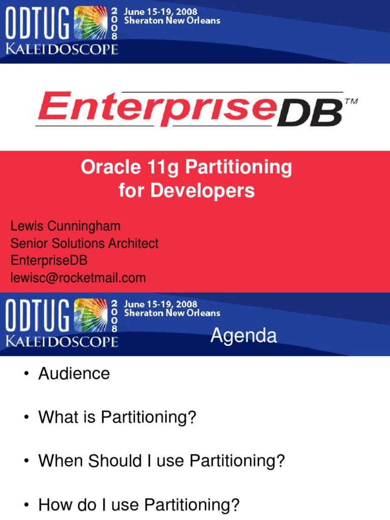 Oracle Partitioning For Developers | PDF | Database Index | Oracle Database