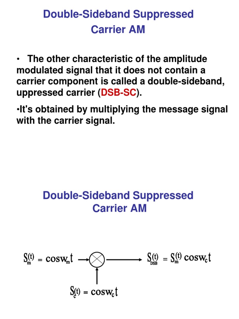 Double-Sideband Suppressed Carrier AM: - The Other Characteristic of ...