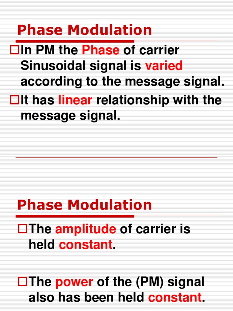 Phase Modulation Explained | PDF | Phase (Waves) | Modulation